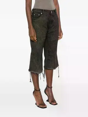 Rick Owens Bolan Cutoffs Frayed Denim Shorts