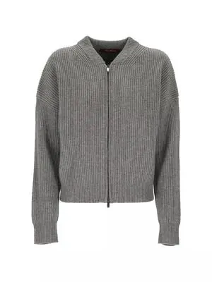 Max Mara Ribbed-knit Zip-up Cardigan