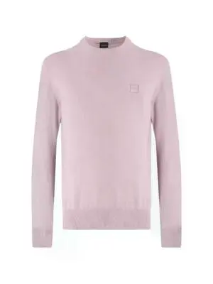 BOSS Logo-patch Crew-neck Sweater - Pink