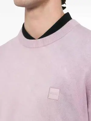 BOSS Logo-patch Crew-neck Sweater - Pink