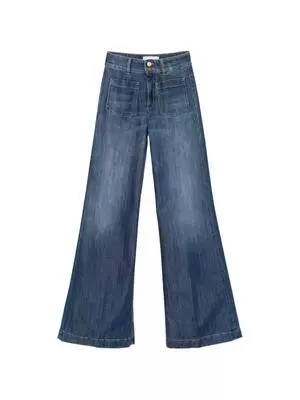 Seafarer Patch-pocket Wide-leg Jeans - Blue