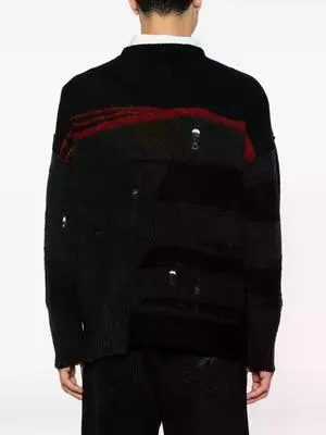 Isabel Benenato Distressed Panelled Sweater
