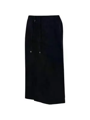 Max Mara Gazza Drawstring Suede Midi Skirt