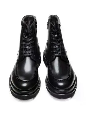 POCHE PARIS Lace-up Leather Ankle Boots