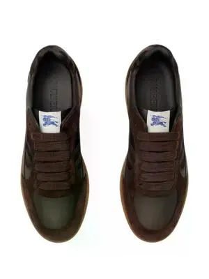 Burberry Leather, Suede And Check Terrace Sneakers