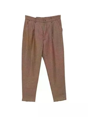 Eleventy Houndstooth-pattern Pleated Trousers