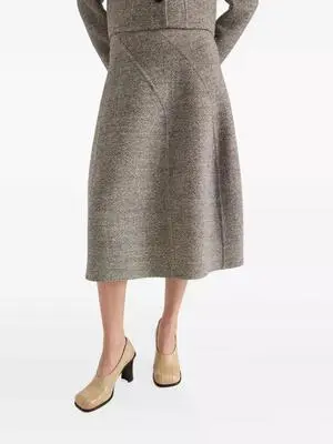 Proenza Schouler Gaelle Skirt In Double Face Melange Outwear - Grey