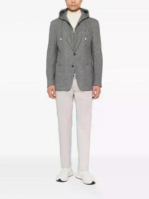 Eleventy Hooded Single-breasted Jacket