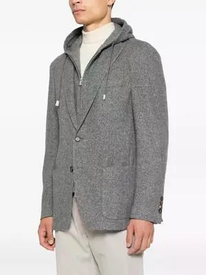 Eleventy Hooded Single-breasted Jacket