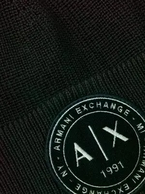 Armani Exchange Logo Patch Beanie Hat