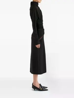 Proenza Schouler Justine Skirt In Bonded Wool Satin