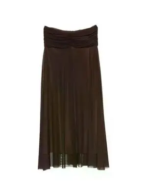 TWINSET Ruched-waist Mesh Skirt