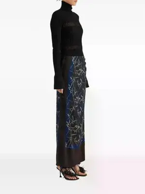 Proenza Schouler Anais Printed Stretch Cady Skirt - Blue