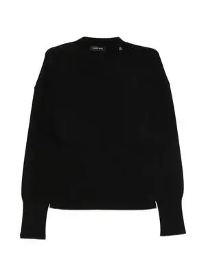ANINE BING Logo Plaque Fine Knit Sweater