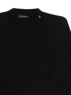 ANINE BING Logo Plaque Fine Knit Sweater
