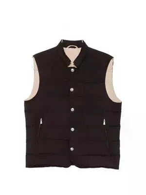 Eleventy Quilted Gilet - Brown