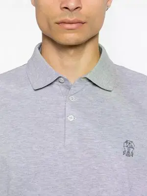Brunello Cucinelli Logo-embroidered Piqué Polo Shirt