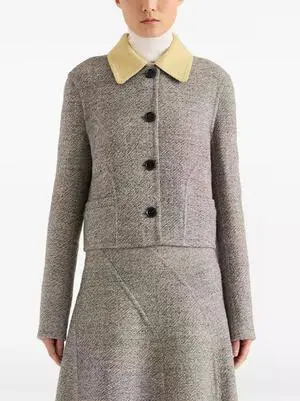 Proenza Schouler Gaelle Jacket In Double Face Melange Outerwear - Grey