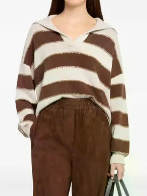 Brunello Cucinelli Sequin-embellished Striped Sweater