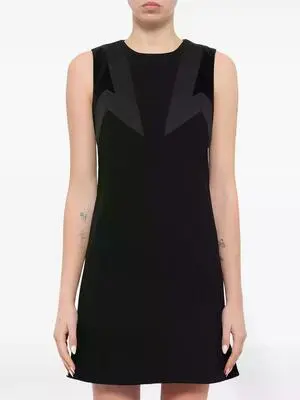 Neil Barrett Lightning-bolt Panelled Mini Dress - Black