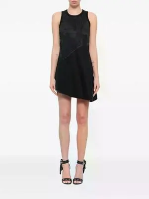 Neil Barrett Asymmetric Jacquard-panel Mini Dress