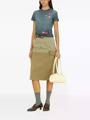 DIESEL® T-shirt With Patches And Microwaffle Sides