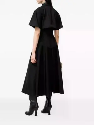 Burberry Wool Twill Wrap Dress With B Buckle Belt