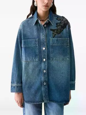 Liu Jo Denim Overshirt With Jewel-embroidery