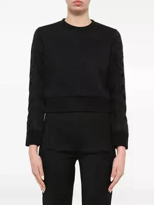 Neil Barrett Braided Sleeve Crew Neck Sweater