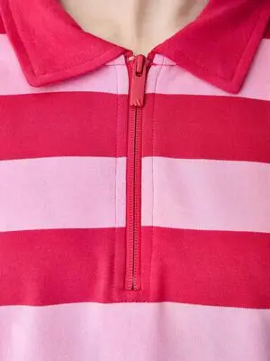 Adidas Striped Quarter-zip Polo Shirt