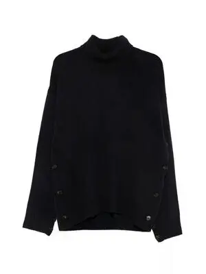 FRENKEN Button-detail Roll-neck Knitwear - Black