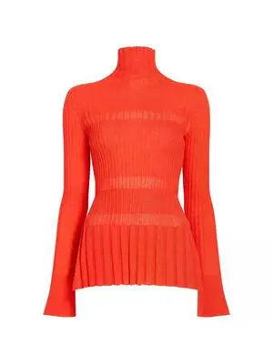 Proenza Schouler Rosario Textured Merino Wool Top - Orange