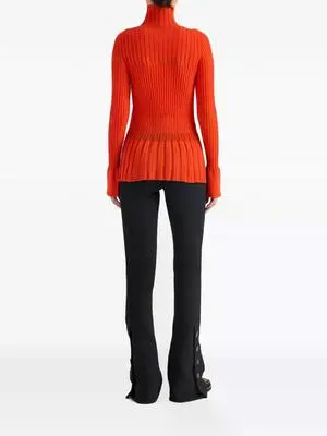 Proenza Schouler Rosario Textured Merino Wool Top - Orange