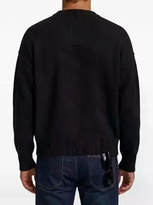 AMI Paris Crewneck Wool Sweater With De Coeur