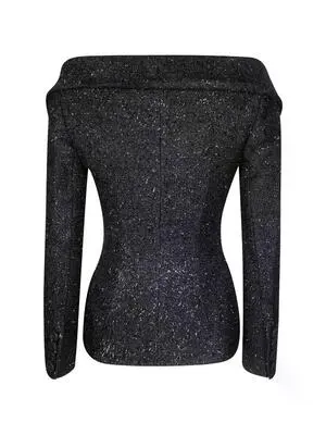 SELF-PORTRAIT Off-shoulder Bouclé Jacket