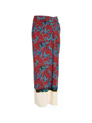 Proenza Schouler Anais Skirt In Printed Stretch Cady - Red