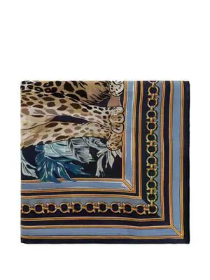 FERRAGAMO Feline-print Cashmere Shawl