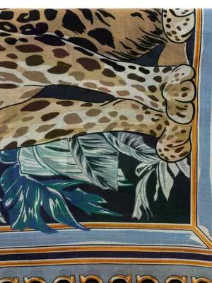 FERRAGAMO Feline-print Cashmere Shawl