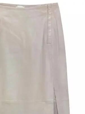 ALYSI Side-slit Leather Skirt