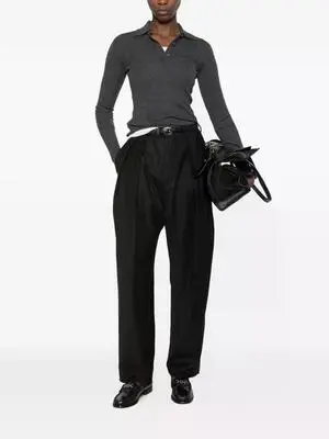 JCSOPHIE Ribbed Knit Polo Sweater