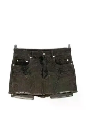 Rick Owens Faded Frayed-hem Mini Skirt
