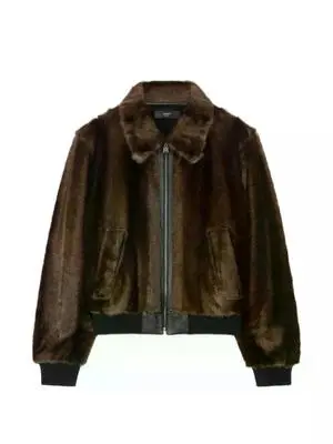 Amiri Faux-fur Panelled Bomber Jacket - Brown