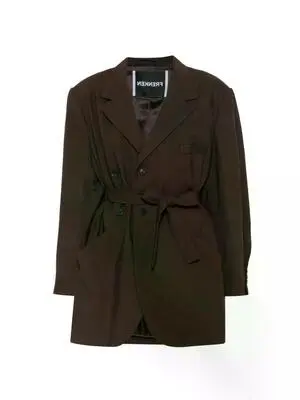 FRENKEN Belted Double-breasted Jacket - Brown