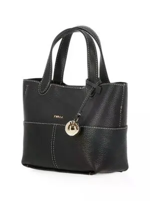 Furla Contrast-stitch Pebbled Leather Tote Bag