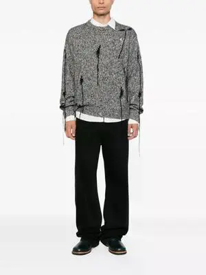 ATOMO FACTORY Distressed Marl-knit Sweater
