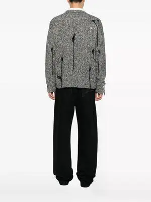 ATOMO FACTORY Distressed Marl-knit Sweater