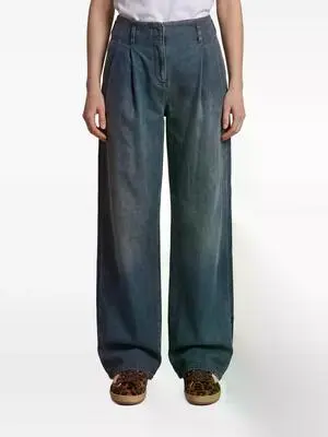GOLDEN GOOSE Wide-leg Pleated Trousers - Blue