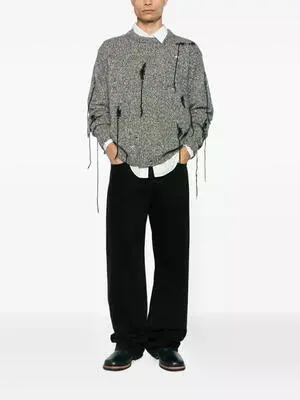 ATOMO FACTORY Distressed Marl-knit Sweater