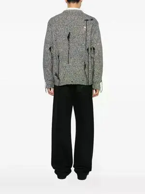 ATOMO FACTORY Distressed Marl-knit Sweater