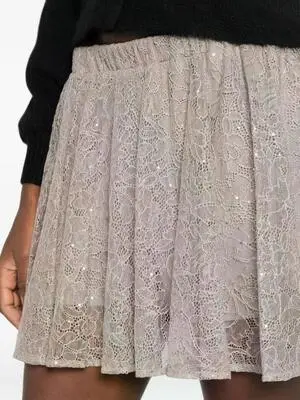 TWINSET Sequin-embellished Lace-overlay Skirt